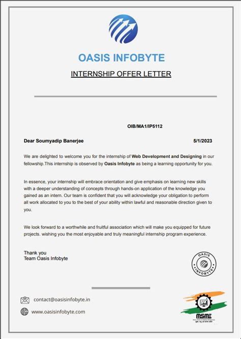 Soumyadip Banerjee On Linkedin Connections Oasisinfobyte Internship