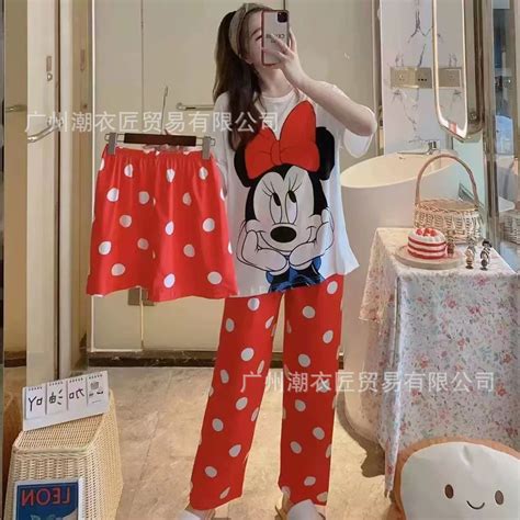 睡衣女三件套3 Sets Pajamas The Middle East卡通外贸家居服 阿里巴巴