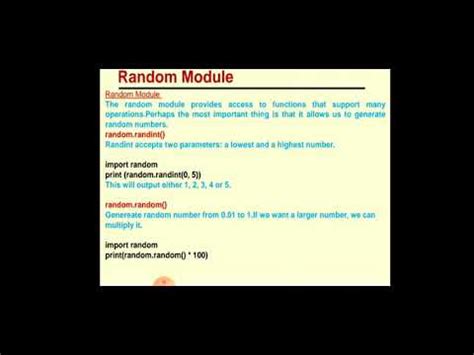 Random Module YouTube
