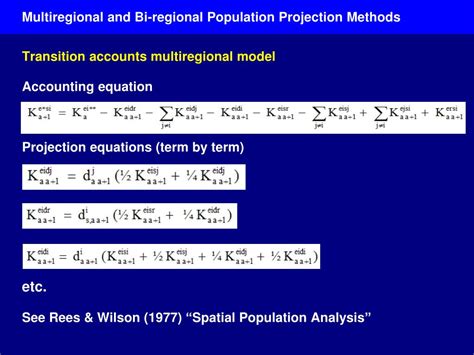 Ppt Multiregional And Bi Regional Population Projection Methods A Brief Overview Prepared For