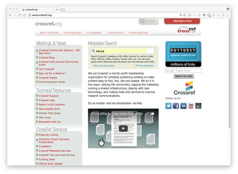 Accessing The Scientific Literature With CrossRef