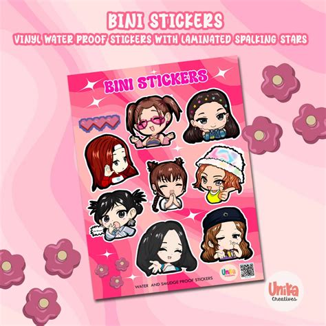 Bini Chibi Stickers With Holographic Dots Shopee Philippines