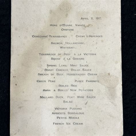 Recovered Titanic First Class Menu Sheds Light On What Rich People Ate Aboard Bored Panda