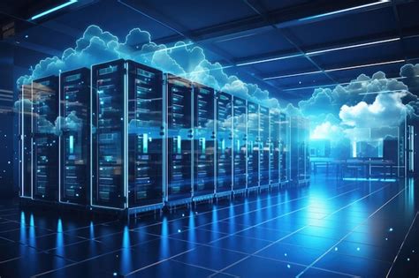 Premium Ai Image Data Center And Server Room Technology Background Generative Ai