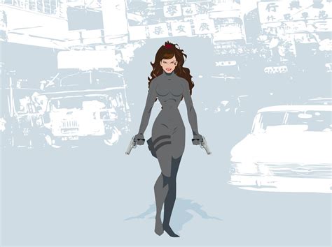 Sexy Girl With Guns Vector Art And Graphics