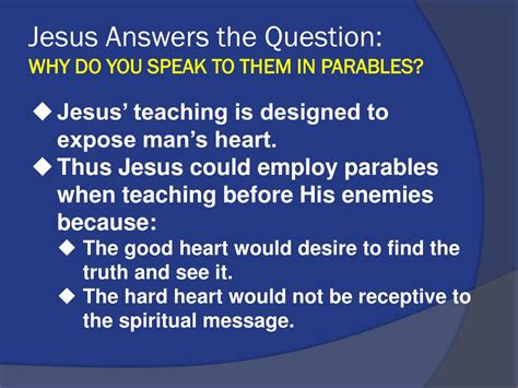 Ppt Why Do You Speak To Them In Parables Powerpoint Presentation