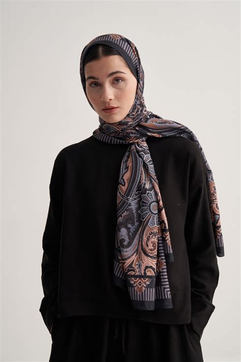 Kadın Crush İris Desen Şal Siyah