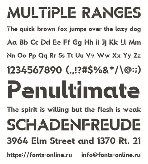 Multiple Ranges Font