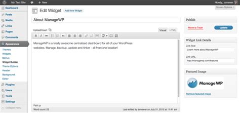 how to create your own wordpress widgets with widget builder managewp