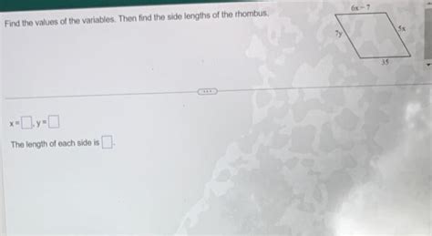 solved find the values of the variables then find the side