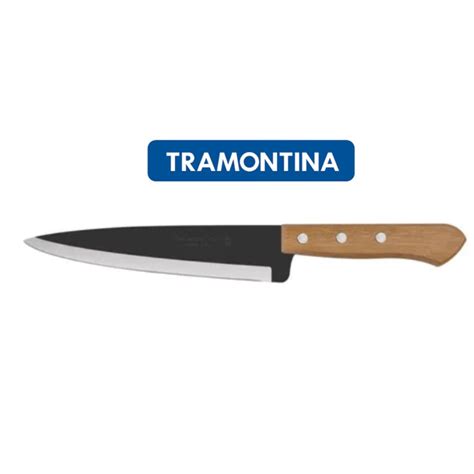 Faca Para Cozinha Em Aço Carbono N° 07 Cabo Em Madeira Peixeira Tramontina Shopee Brasil