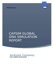 CAPSIM GLOBAL DNA SIMULATION REPORT Docx Global Business CAPSIM GLOBAL DNA SIMULATION REPORT