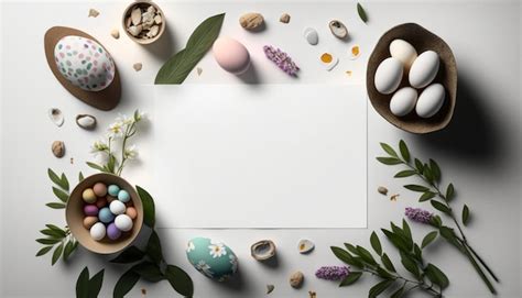 Premium Photo Easter Poster Background Template With Easter Generative Ai