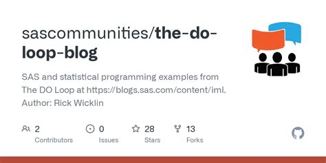 Github Sascommunitiesthe Do Loop Blog Sas And Statistical Programming Examples From The Do
