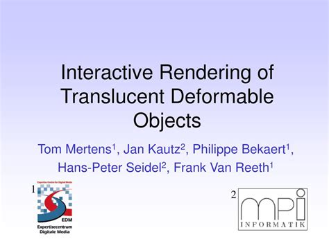 ppt interactive rendering of translucent deformable objects