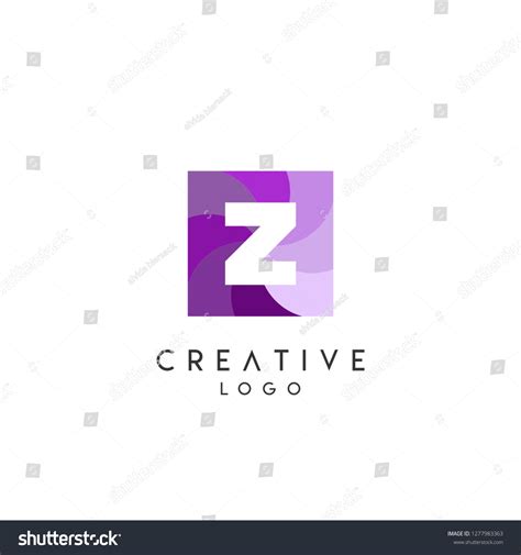 Purple Square Z Logo Letter Design Stock Vector Royalty Free