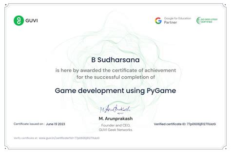 b sudharsana on linkedin successful completion in game development