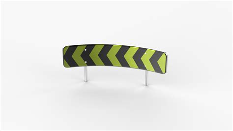 Traffic Direction Sign Curved Model Turbosquid 2064479