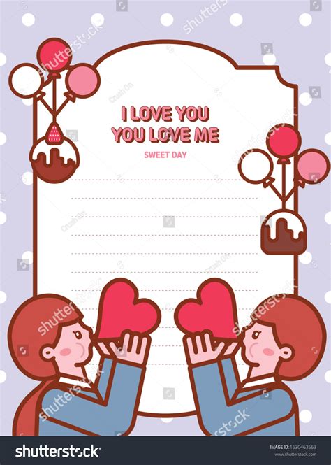Cute Couple Characters Vector Illustrations That เวกเตอร์สต็อก ปลอดค่าลิขสิทธิ์ 1630463563