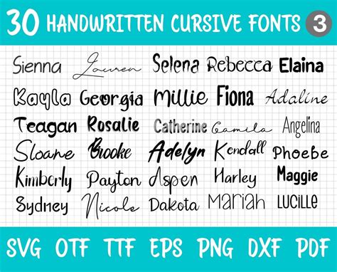Cursive Fonts SVG Bundle SVG Cursive Font Cursive Font SVG Etsy