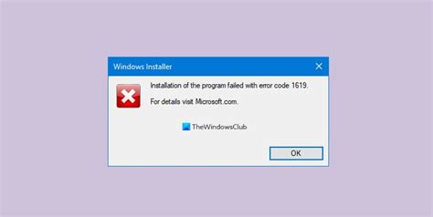 Windows Installer Error 1619 Installation Of The Program Failed