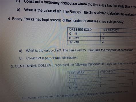 Solved A Construct A Frequency Distribution Where The First Chegg