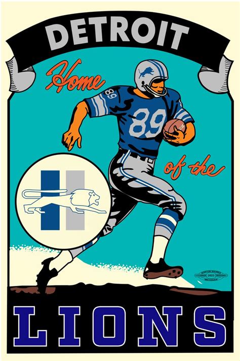 Detroit Lions Vintage Look Poster Unframed Etsy In 2025 Detroit