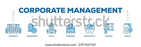 Corporate Management Infographic Icon Flow Process Stock Vector