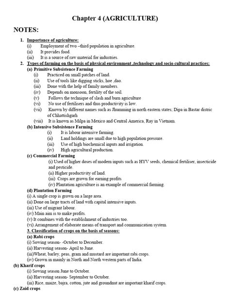 class 10 chapter 4 agriculture pdf