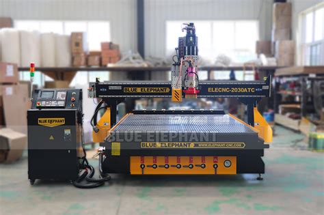 ELECNC 2030 Linear ATC CNC Router With EOT 3 Oscillating Knife Blue Elephant CNC Machinery