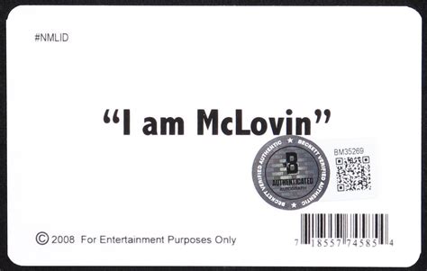 Christopher Mintz Plasse Signed Superbad Mclovin Drivers License