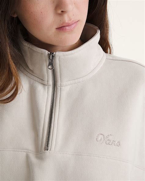 Script Logo Mock Neck Sweatshirt In Taupe Mist Grey Vans