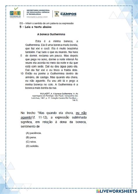 Texto Informativo 26 07 Worksheet Artofit