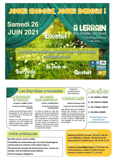 Festival Theatre Plein Air Jouer Encore Jouer Dehors à Lerrain Magnum La Radio