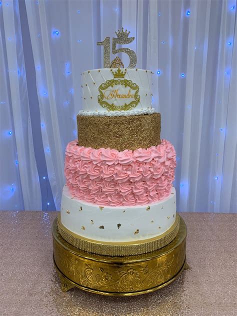 Quince Gold And Pink Rose Cake