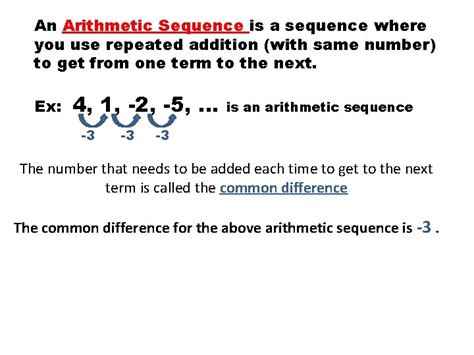 Arithmetic Sequences Sequence Is A List Of Numbers