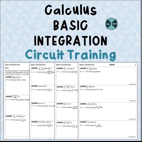 Basic Integration Indefinite Integrals Circuit Training 15 Problems