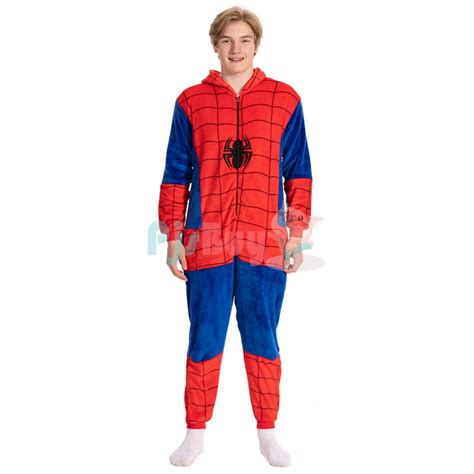 Adults And Teens Spider Man Onesie Pajamas Easy Halloween Costume Idea