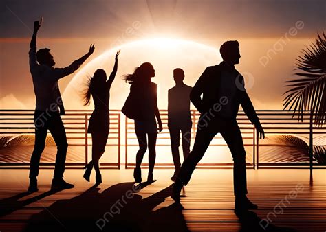파티 배경에서 춤을 추는 행복한 사람들의 실루엣 실루엣 춤 파티 배경 일러스트 및 사진 무료 다운로드 Pngtree