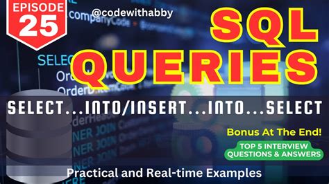 Ep 25 Select Into In Sql Insert Into Select In Sql Codewithabby