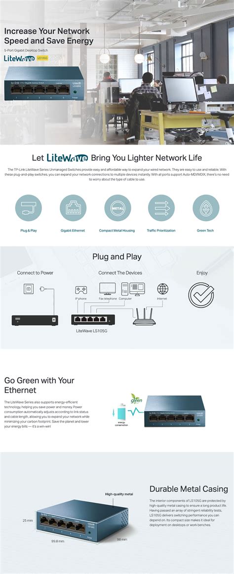 Buy Tp Link Ls G Port Gigabit Desktop Switch Ls G Pc Case Gear Australia