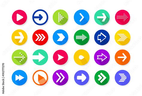 Set Of Flat Design Arrow Icon Template Element For You Design Vector Illustration Isolated On