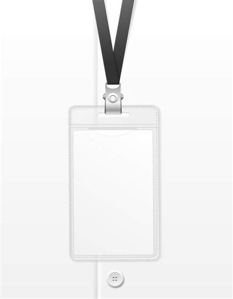 Realistic Detailed 3d White Blank Id Card Template Mockup Vector