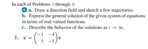 solved in each of problems 1 through 4 g a draw a