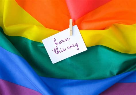 Premium Photo Rainbow Flag With Text Born This Way Message On Paper
