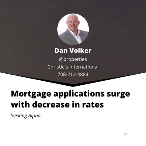 Mortgage Applications Surge With Decrease In Rates Dan Volker