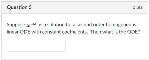 Solved Question 2 1 Pts If The Auxiliary Equation For A