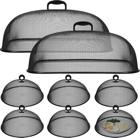 Hicarer 8 Pcs Metal Mesh Screen Food Cover For Outdoors Set