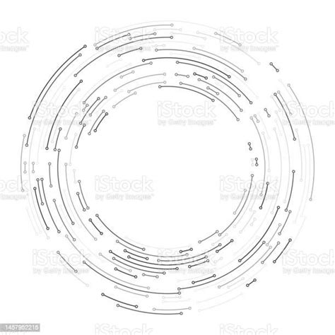 Circuit Board Style Of Abstract Circular Electronics Background Pattern