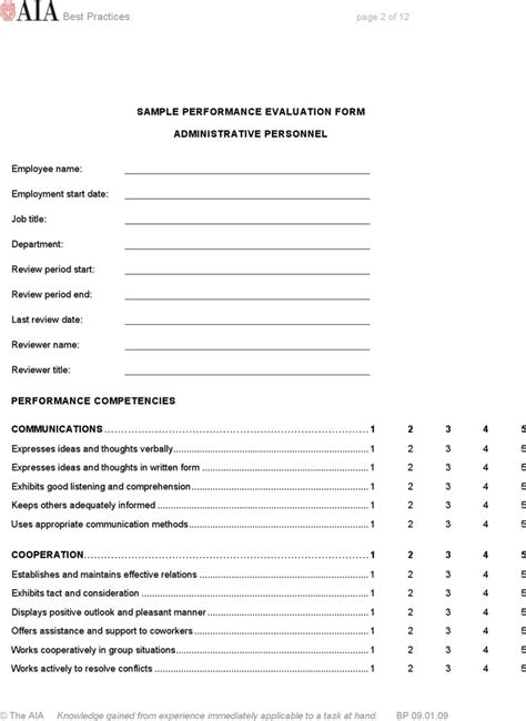 Free Performance Evaluation Form Pdf 156kb 12 Pages Page 2